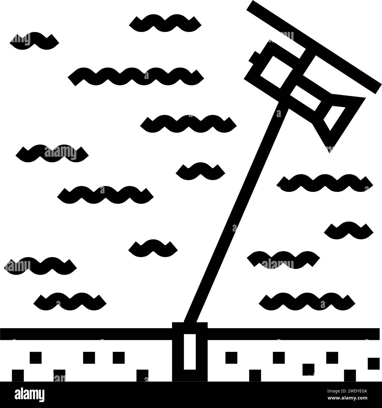 kite-system-tidal-power-line-icon-vector-illustration-stock-vector