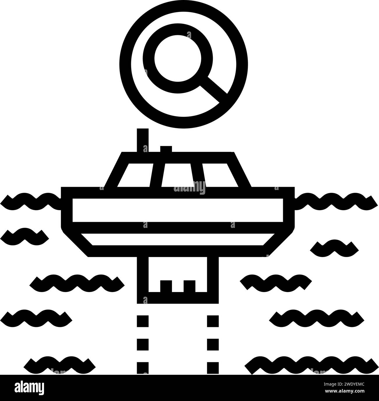 wave energy research line icon vector illustration Stock Vector Image ...