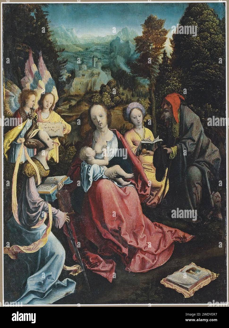 The holy family with saints and angels hi-res stock photography and ...