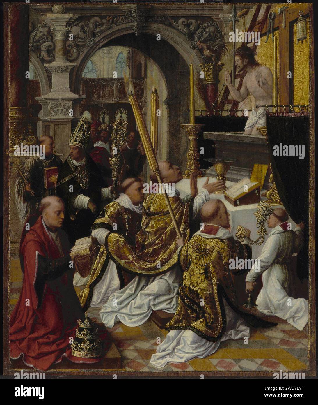 Adriaen Ysenbrandt - The Mass of Saint Gregory the Great Stock Photo - Alamy
