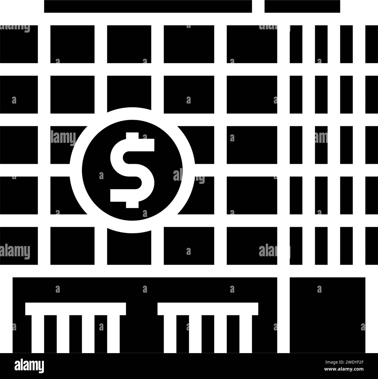 payment bank building glyph icon vector illustration Stock Vector Image ...