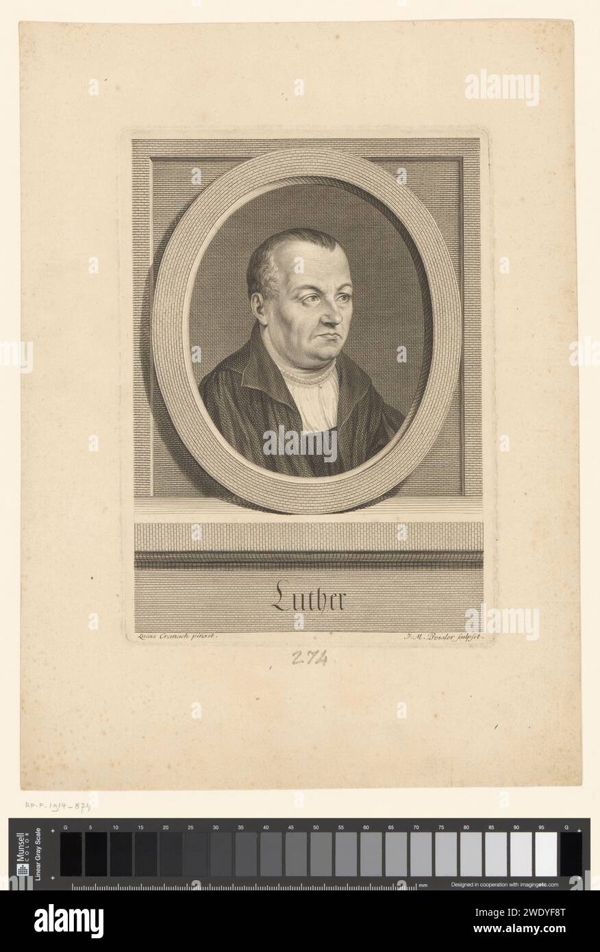 Portrait van Martin Luther, Johann Martin Preissler, after Lucas ...