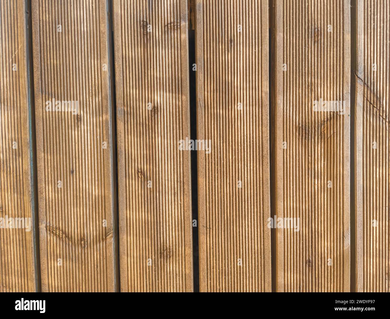 Siberian larch fluted wood terrace impregnated with oil before painting ...