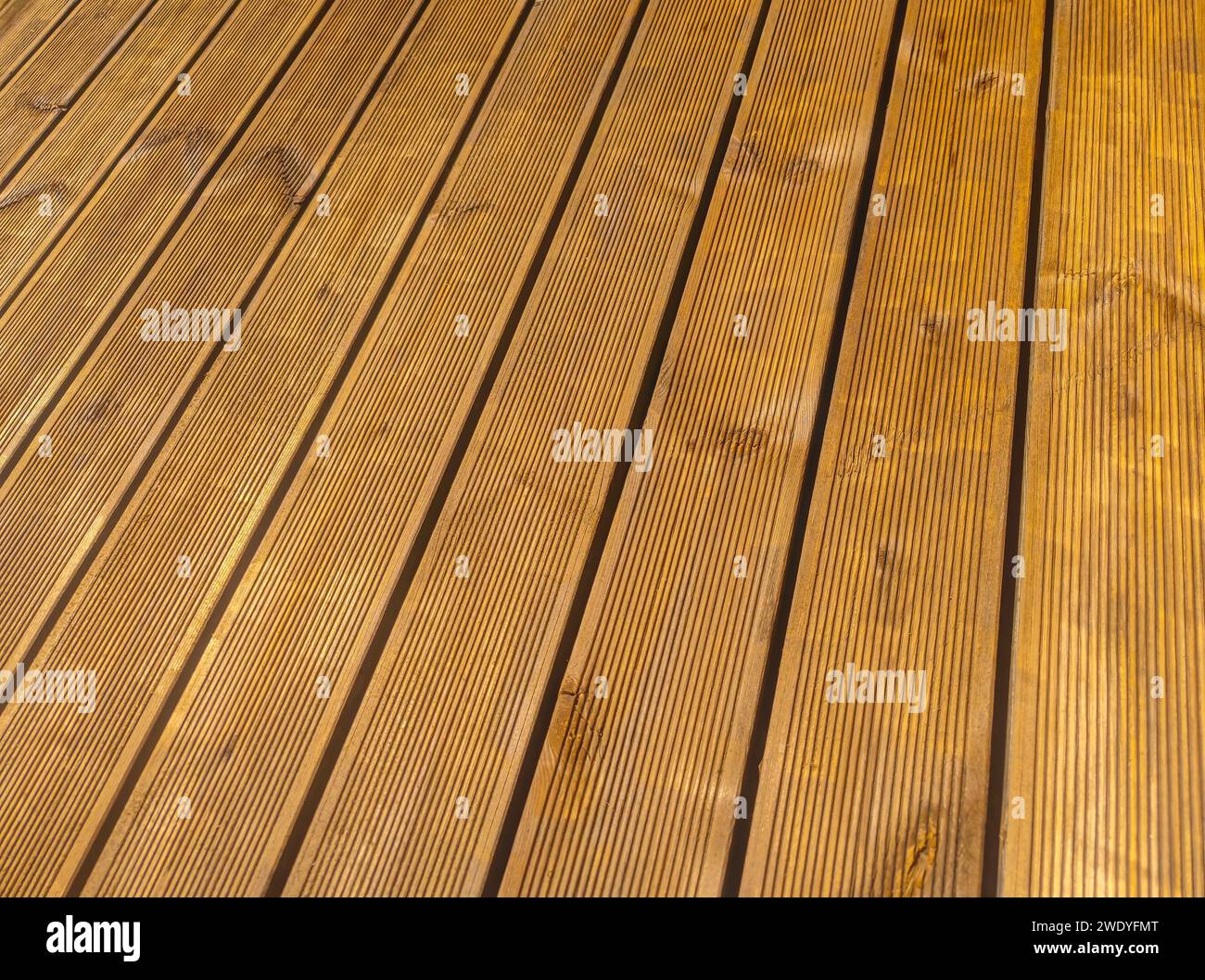 Siberian larch fluted wood terrace impregnated with oil before painting ...