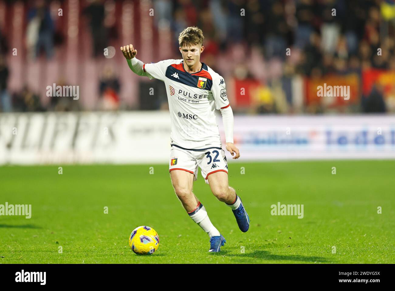 Salerno, Italy. 21st Jan, 2024. Morten Frendrup (Genoa) Football/Soccer ...