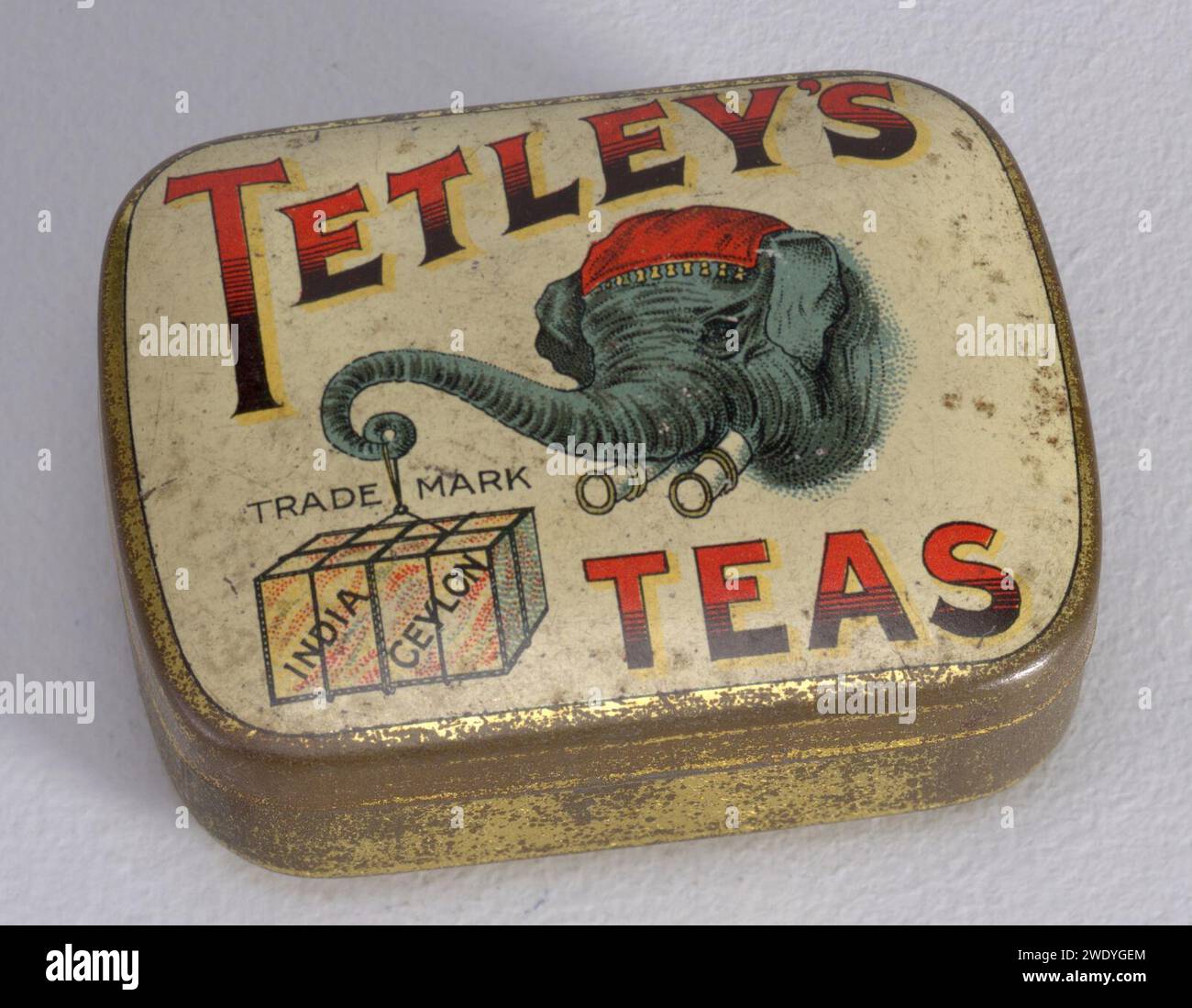 Advertisement for ''Tetley's Teas'' Matchsafe, late 19th century Stock ...