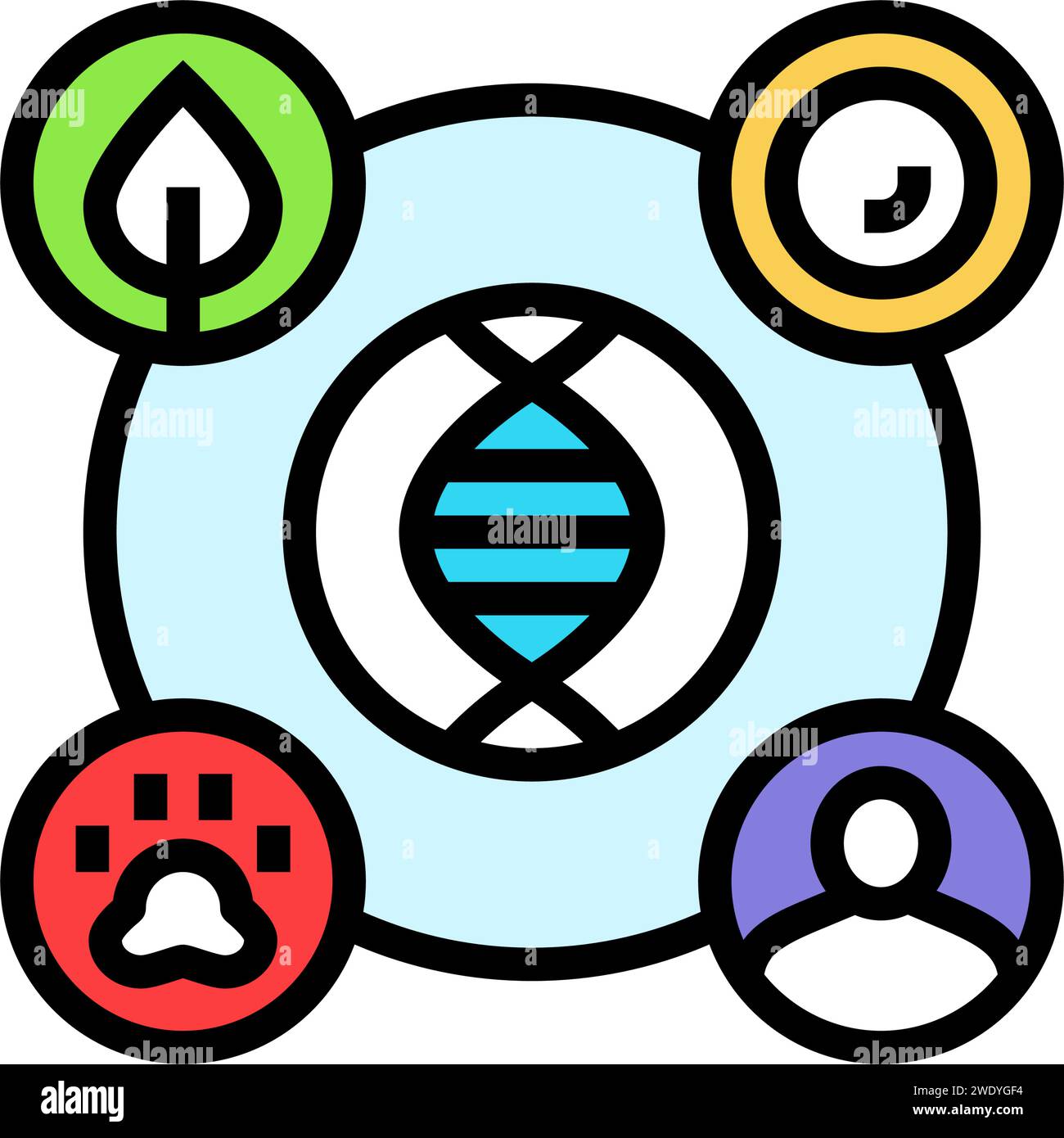 genetic diversity cryptogenetics color icon vector illustration Stock ...