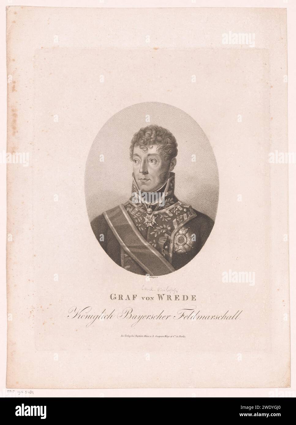 PortraT van Carl Philipp von Wrede, Friedrich Wilhelm Bollinger, 1814 ...