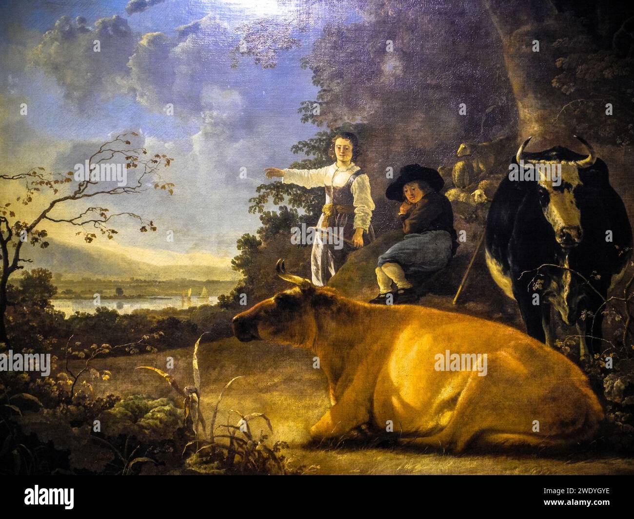 Aelbert Cuyp - Cattle with Shepherds Stock Photo - Alamy