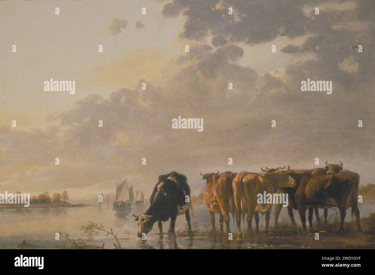 Aelbert Cuyp - Cattle by a River COL GAG 3715-001 Stock Photo - Alamy