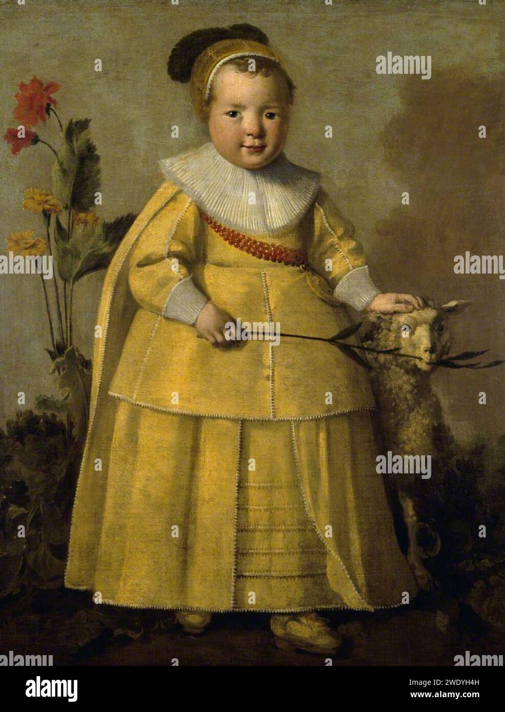 Aelbert Cuyp -Portrait of a One-Year-Old Boy with a Sheep Stock Photo ...