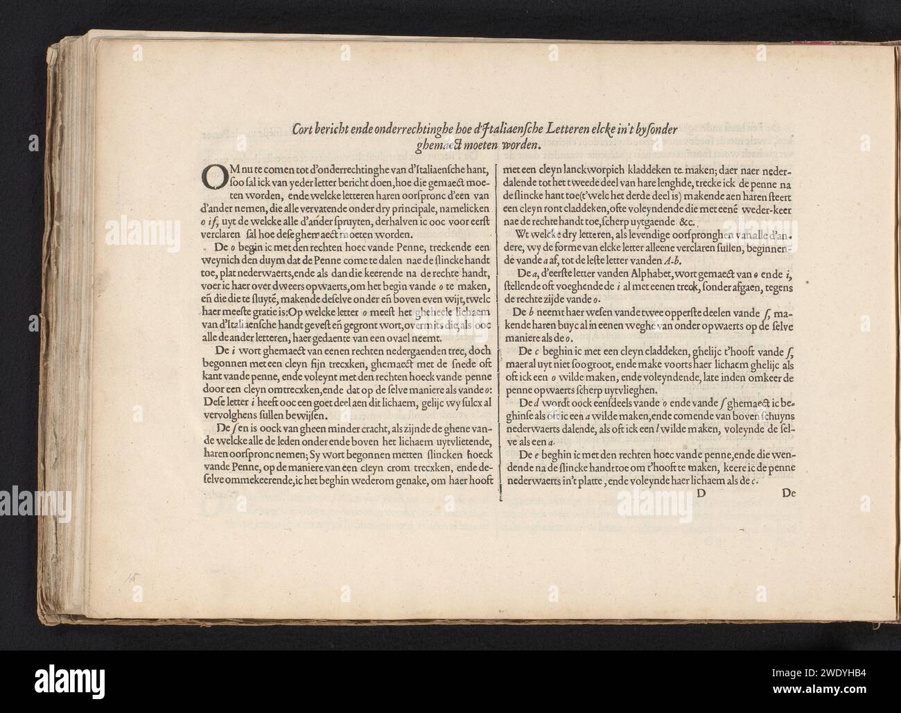 Description of writing the Italian letter, Jan van de Velde (I), 1608 ...