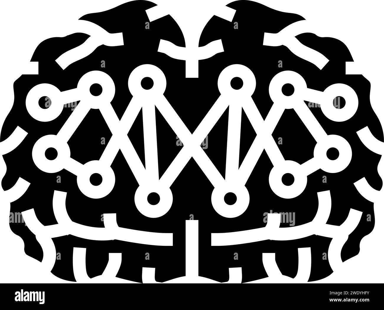 neural connectivity neuroscience neurology glyph icon vector ...