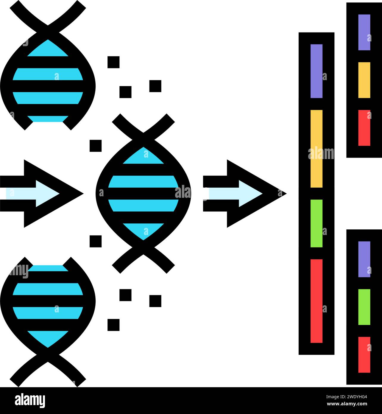 Gene Splicing Cryptogenetics Color Icon Vector Illustration Stock