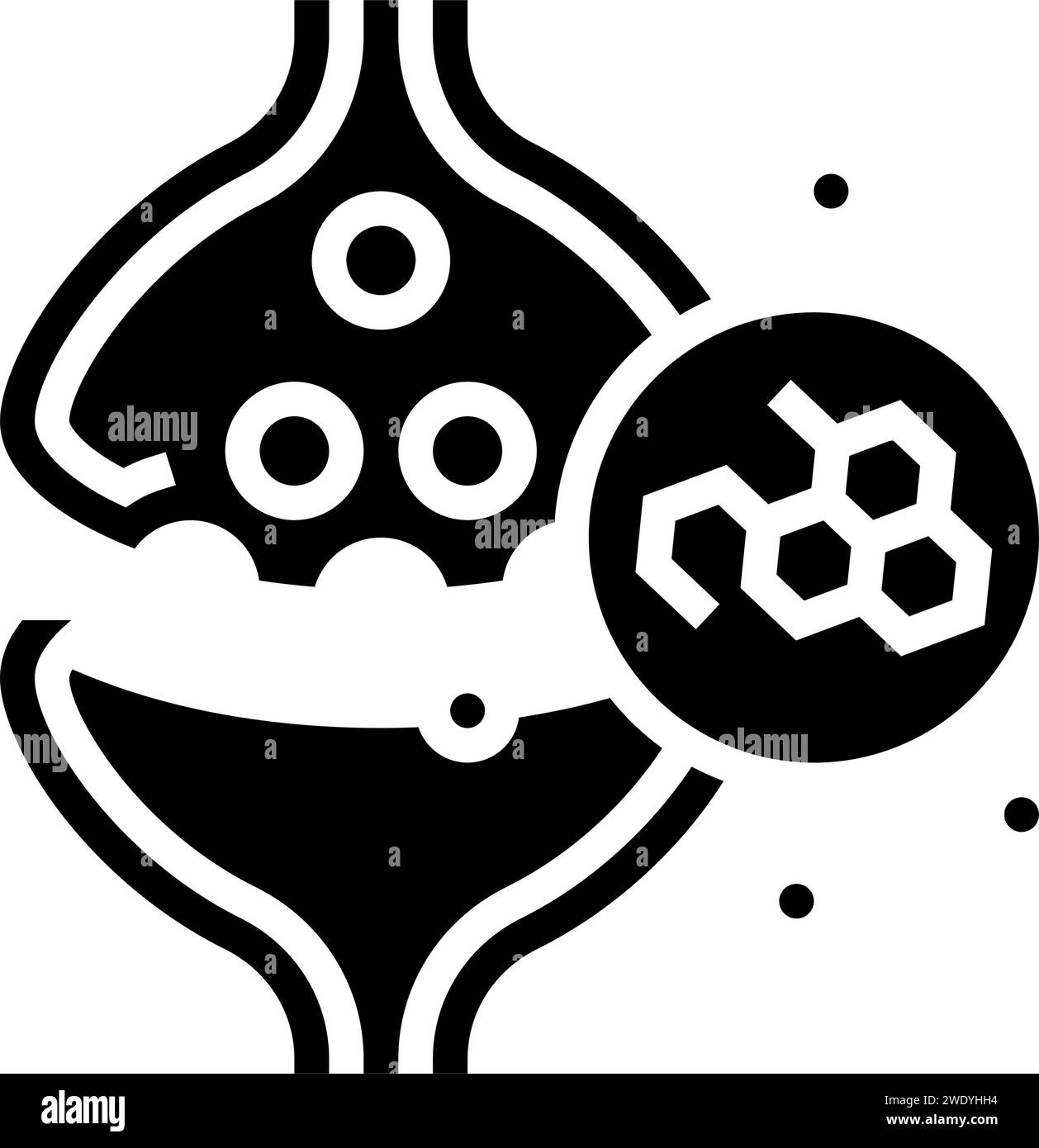 neurotransmitters neuroscience neurology glyph icon vector ...