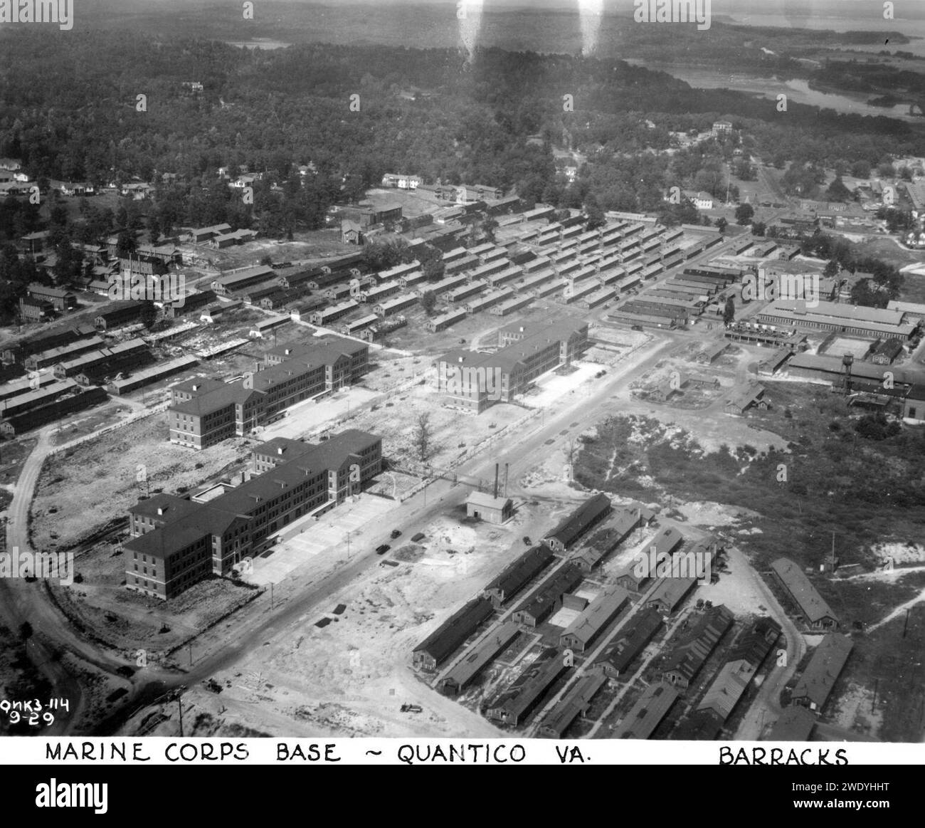 Aerial Photograph of Barracks and the Paving of Barnett Avenue at the ...