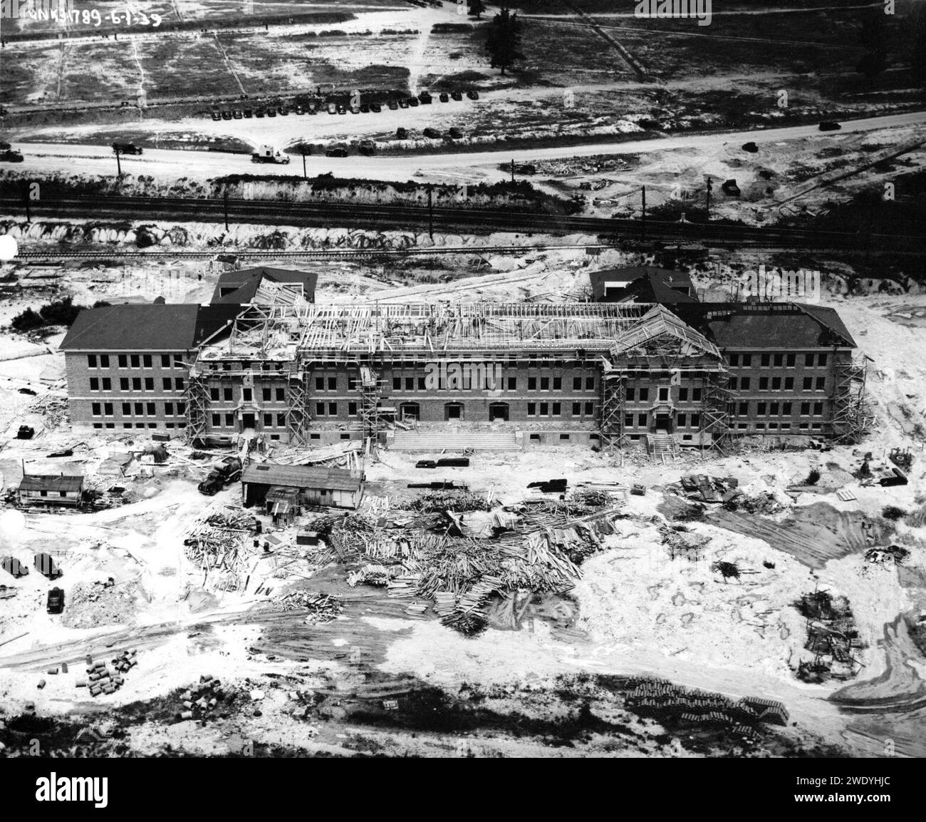 Aerial Photograph of the Flying Field Barracks at Marine Corps Base in ...