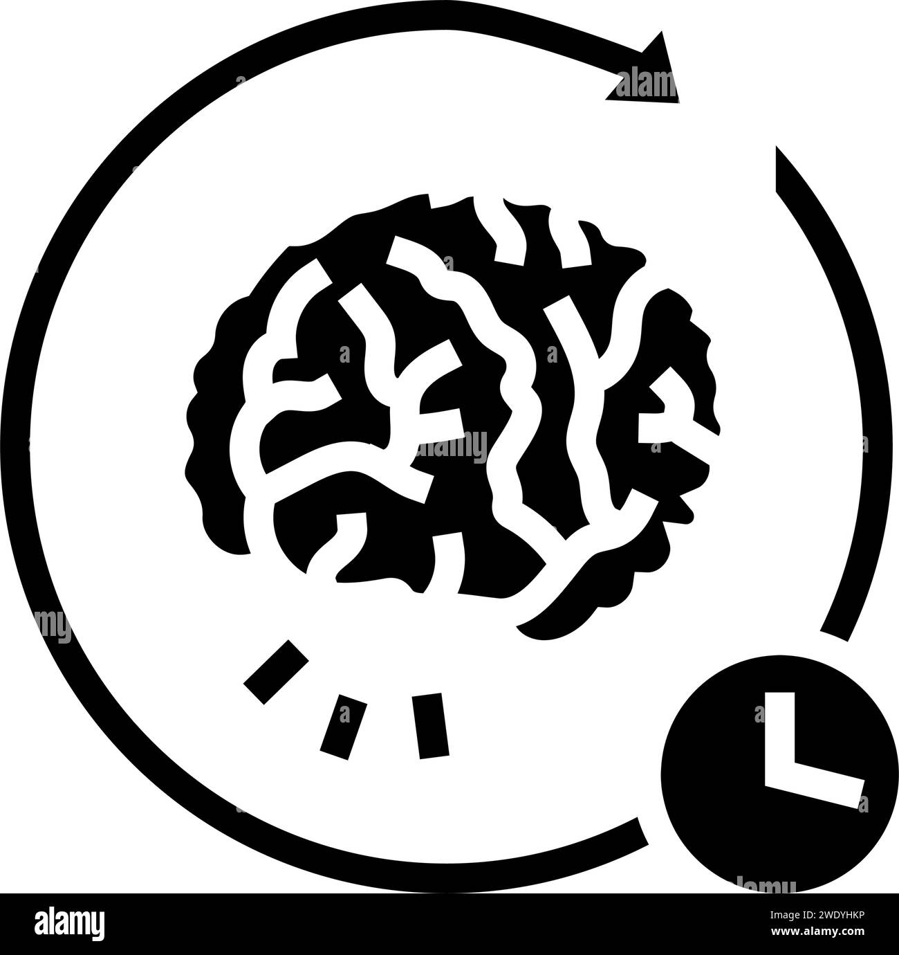 memory recall neuroscience neurology glyph icon vector illustration ...