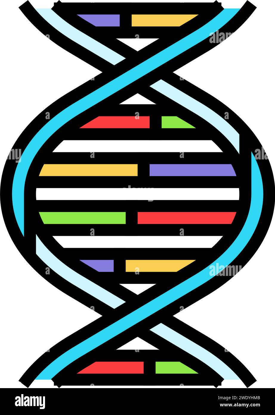 Dna Helix Cryptogenetics Color Icon Vector Dna Helix Cryptogenetics