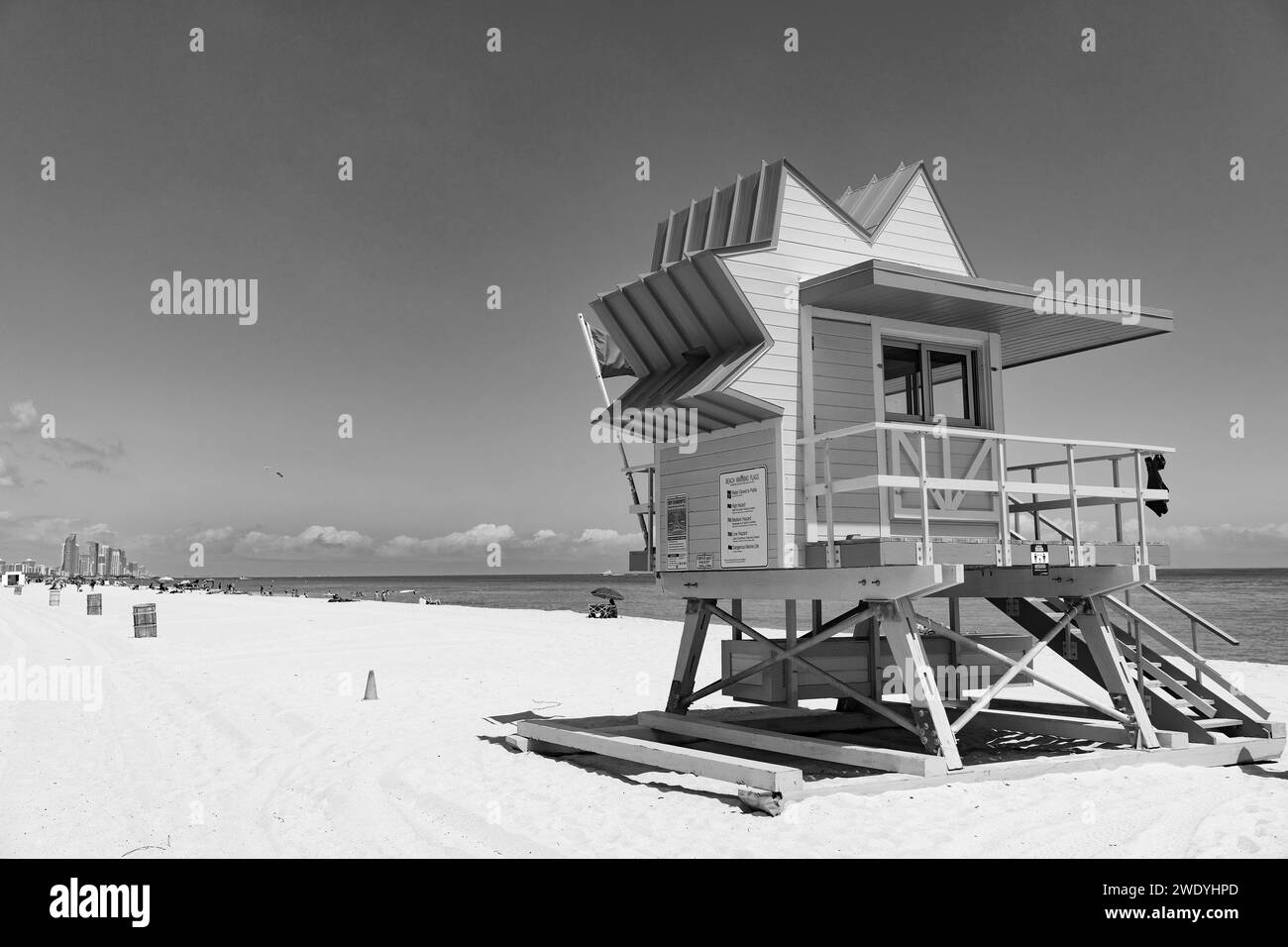photo of cool lifeguard at miami beach, copy space. lifeguard at miami ...
