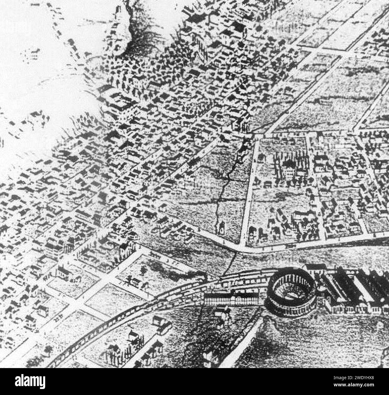 Aerial view Dubuque 1872 Stock Photo - Alamy