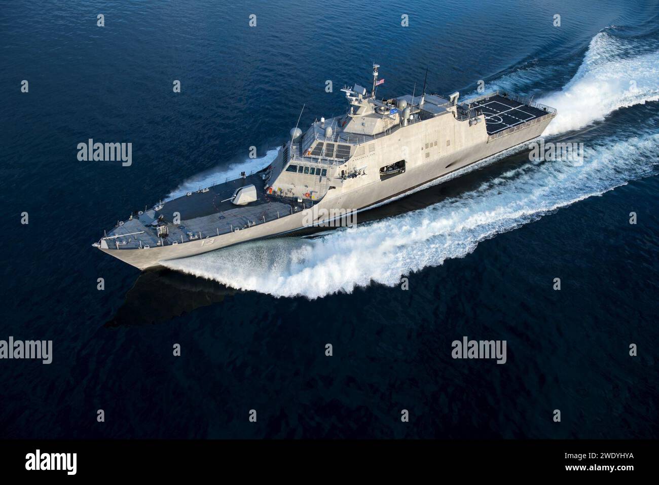 Aerial port bow view of USS Wichita (LCS-13) during acceptance trials ...
