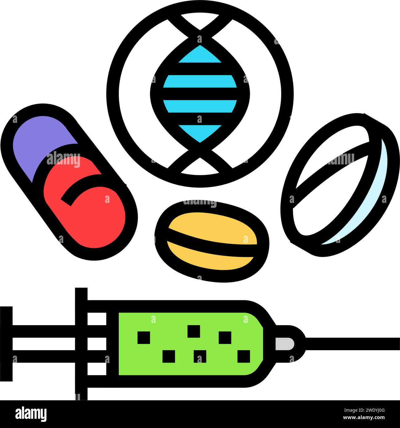 Gene Therapy Cryptogenetics Color Icon Vector Illustration Stock Vector