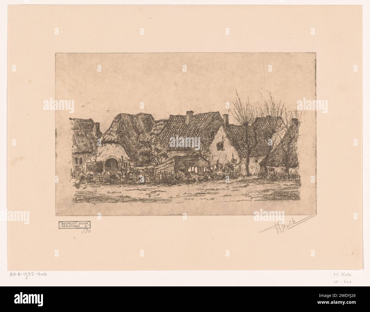 Houses in Elten, Harke Johannes Kolk, 1885 - 1935 print Houses with ...