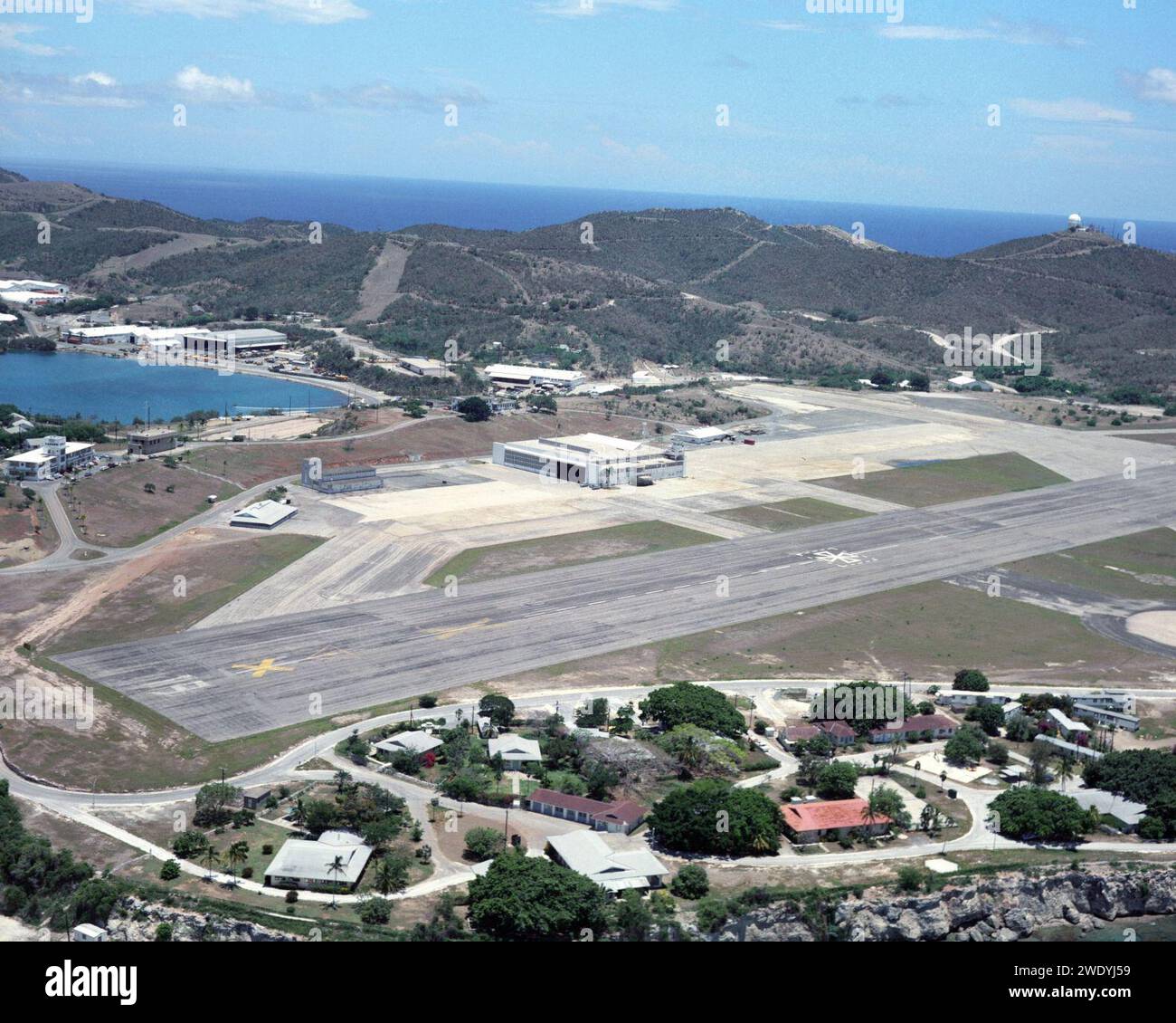 Aerial view of McCalla Field at U.S. Naval Station Guantanamo Bay, Cuba ...