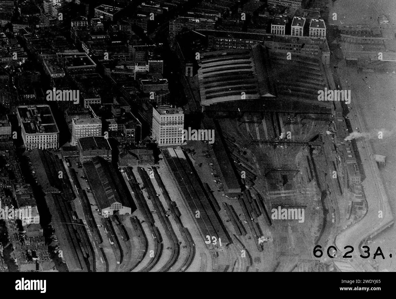 Aerial view of South Station and freight yards, 1921 Stock Photo - Alamy