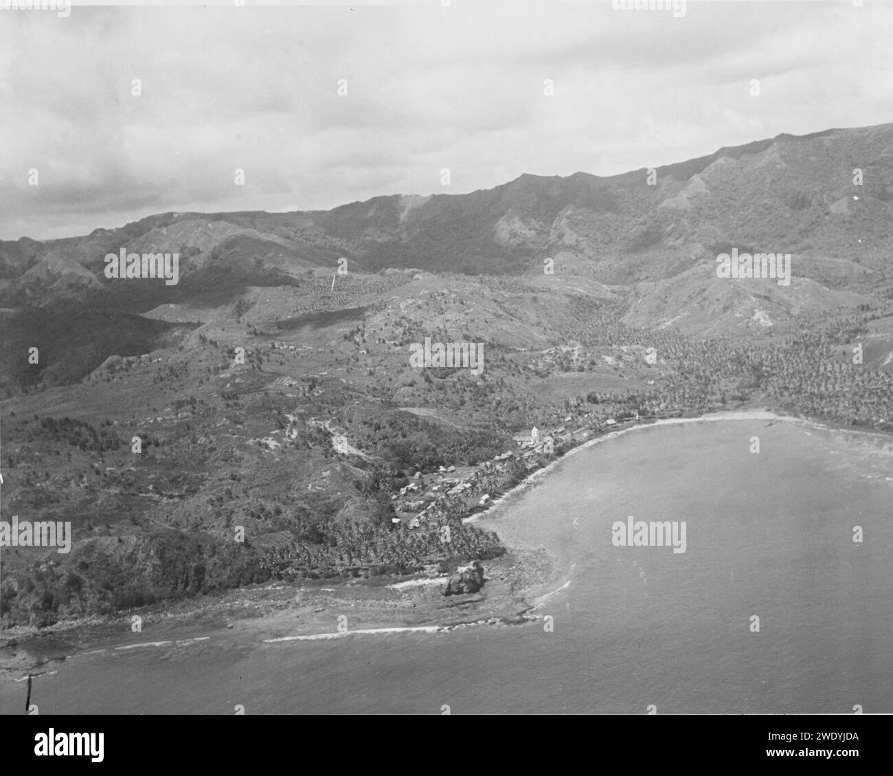 Aerial view of Umatac, Guam on July 22, 1944 (cropped Stock Photo - Alamy