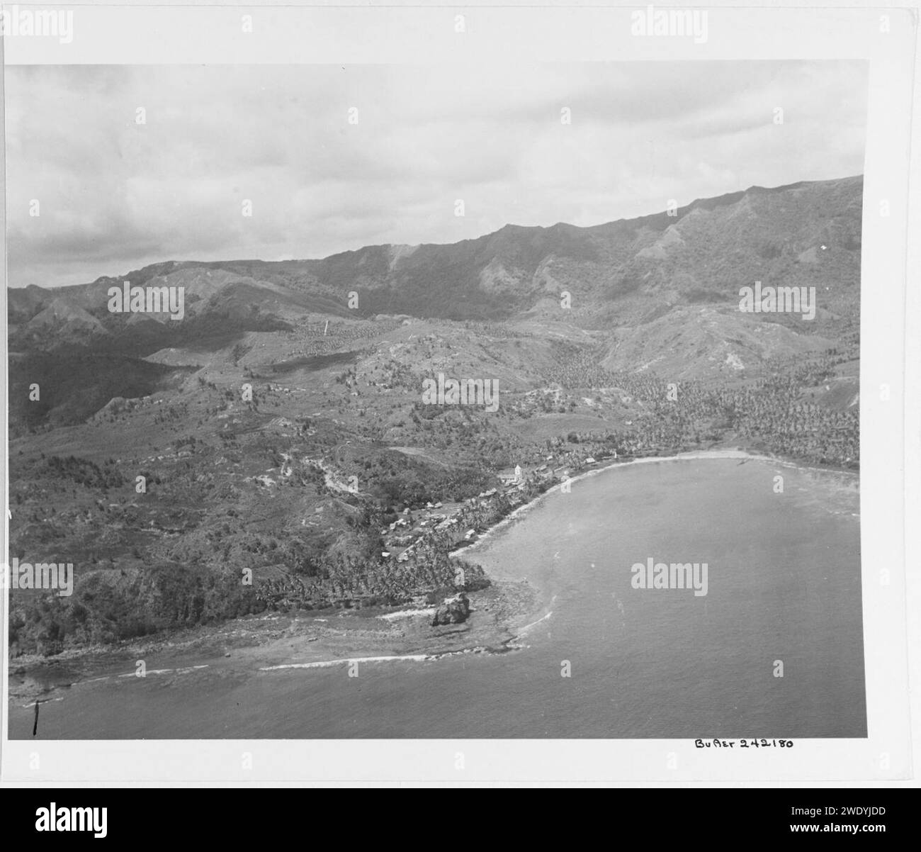 Aerial view of Umatac, Guam on July 22, 1944 Stock Photo - Alamy