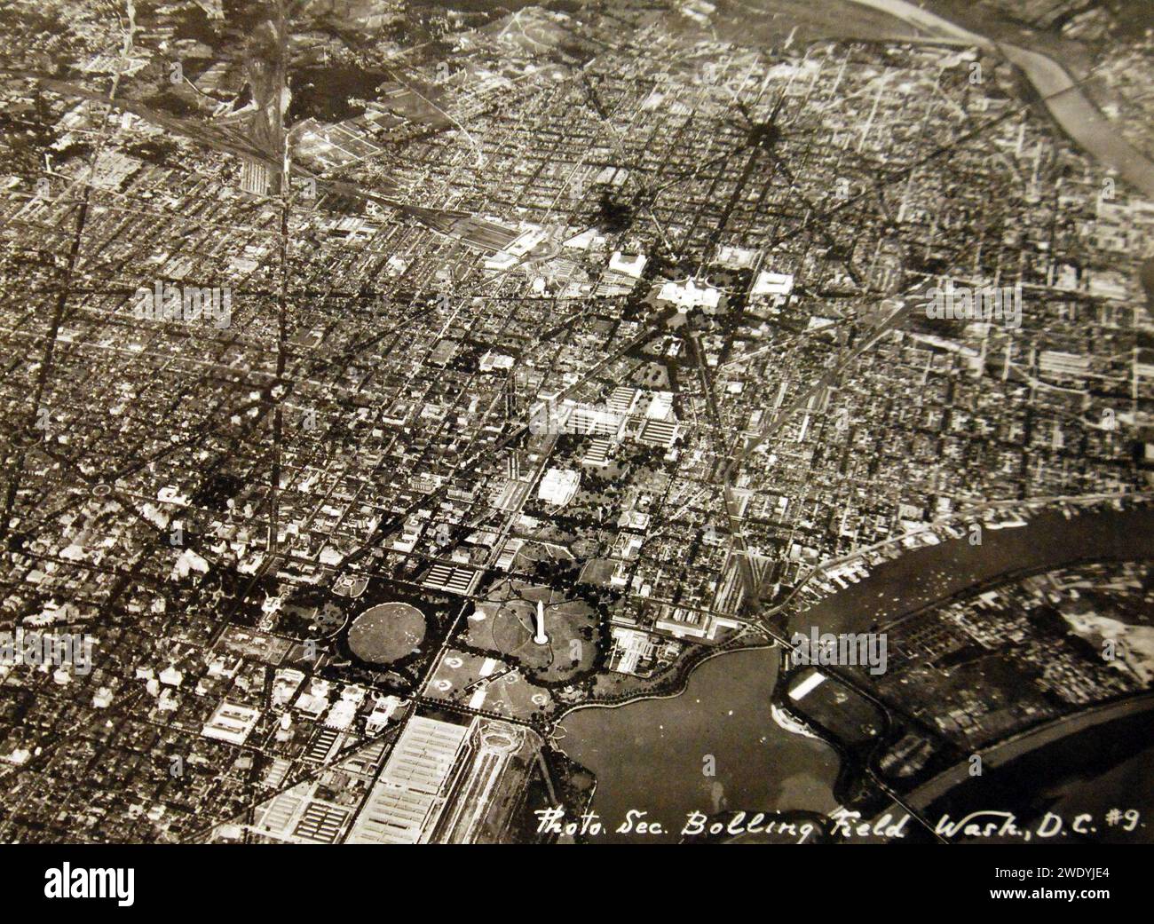 Aerial view of Washington, D.C., showing Bolling Field, circa 1920 ...