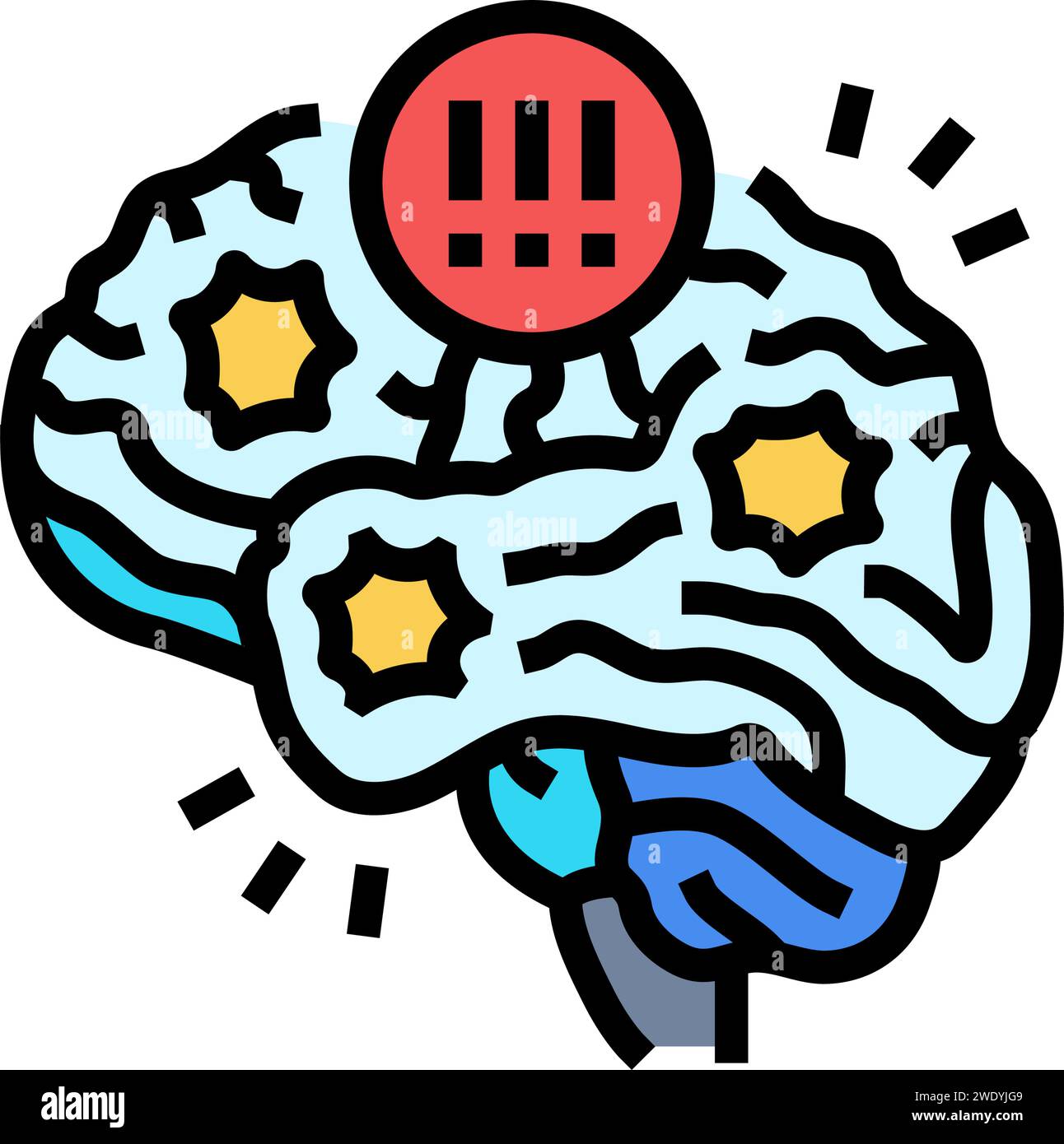 neurological disorders neuroscience neurology color icon vector ...