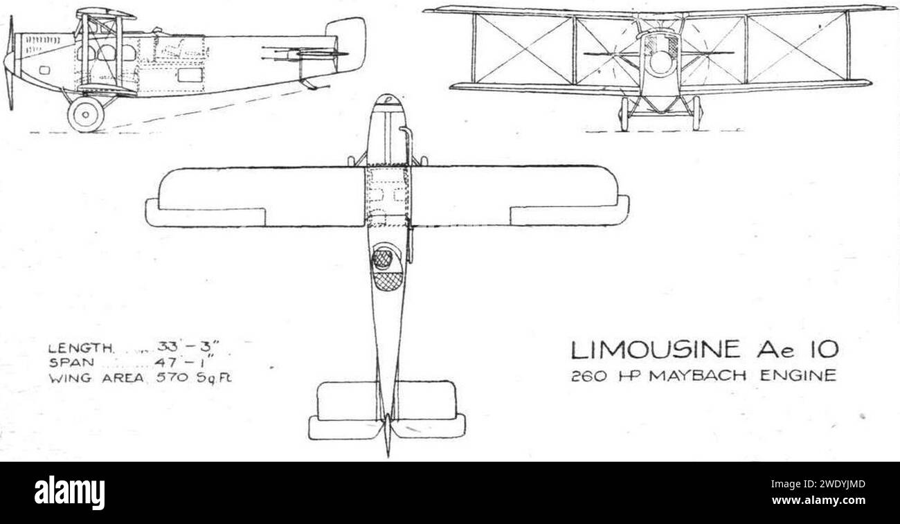 Aero Ae 10 3-view Flight June 15, 1922 Stock Photo - Alamy