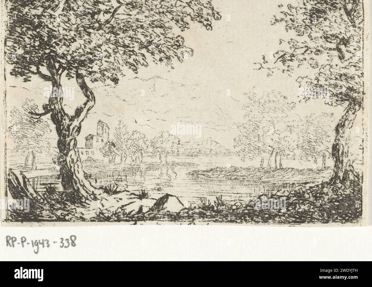Rivierlandschap, Jean Joseph Hanson, 1741 - 1799 print Southern ...