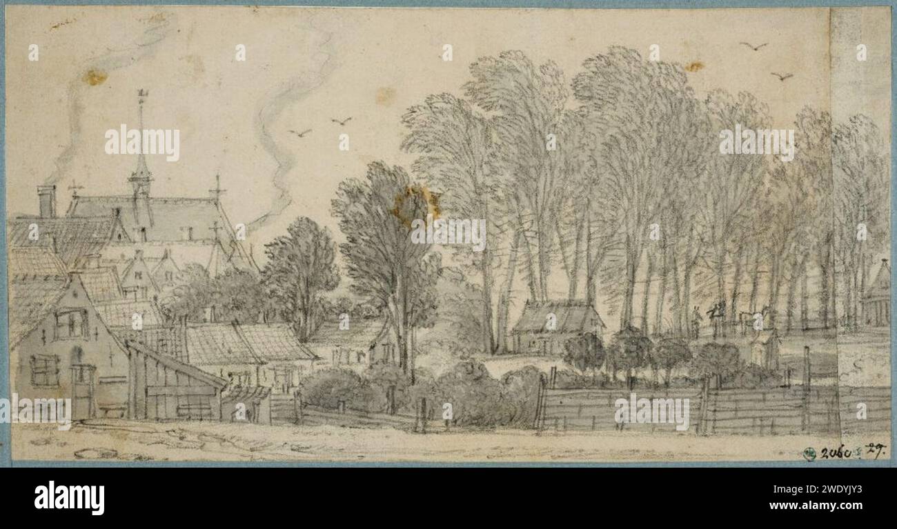 Aert van der Neer - View of a Village Stock Photo - Alamy