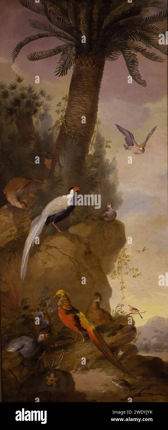 Aert Schouman - Fazanten en andere vogels in een uitheems landschap ...