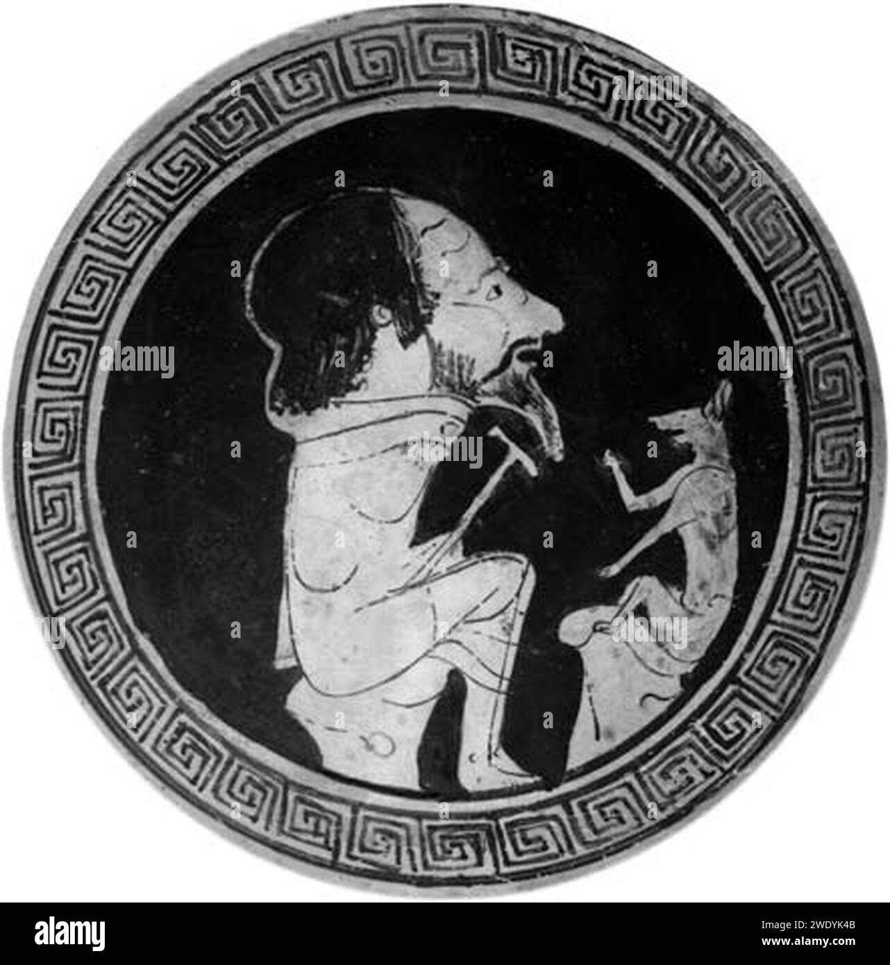 Aesop and fox--red-figure cup--Greece--c 450 BC Stock Photo - Alamy