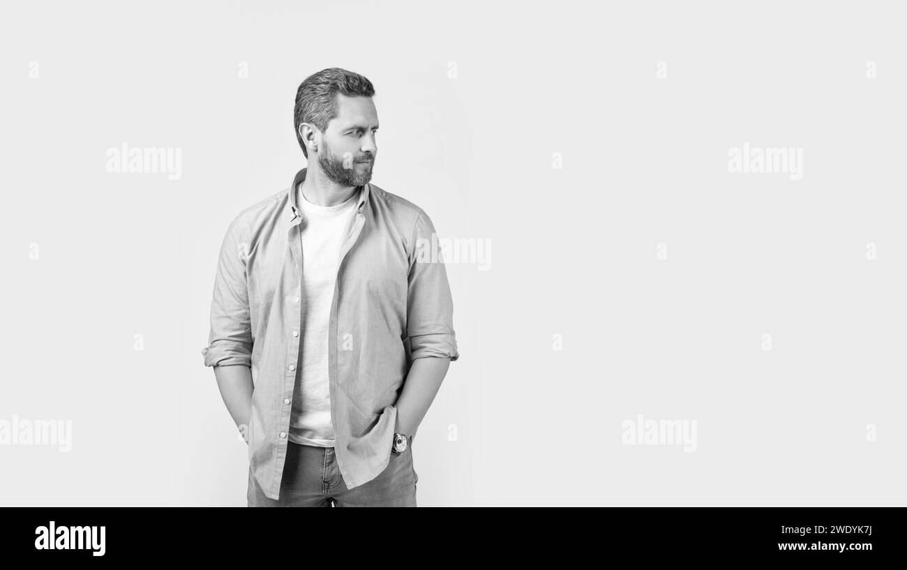 photo of handsome mature stylish man with stubble. mature man with ...