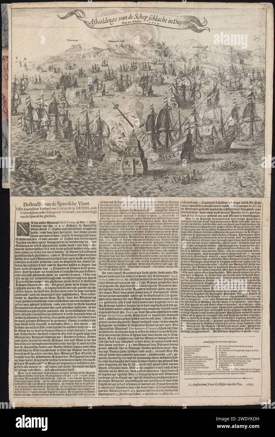 Afbeeldinge van de schep schlacht in Duyns. Den 21 october 1639 ...