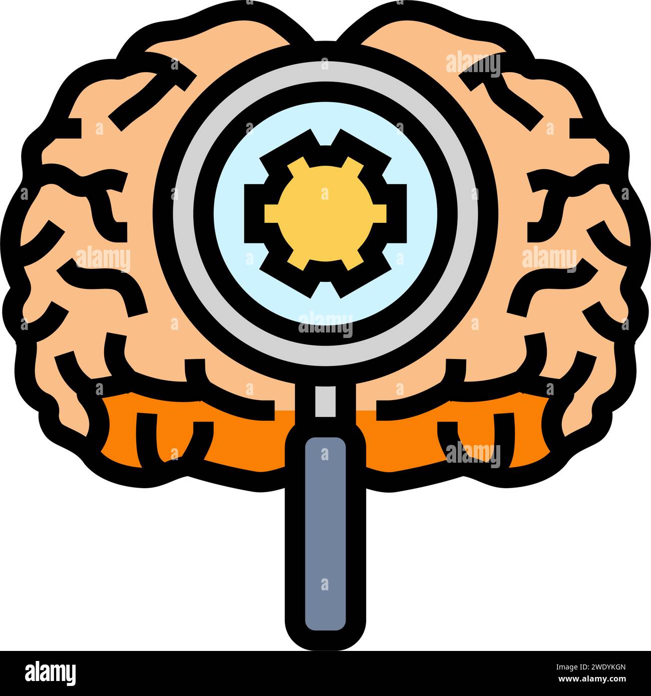 brain research neuroscience neurology color icon vector illustration ...