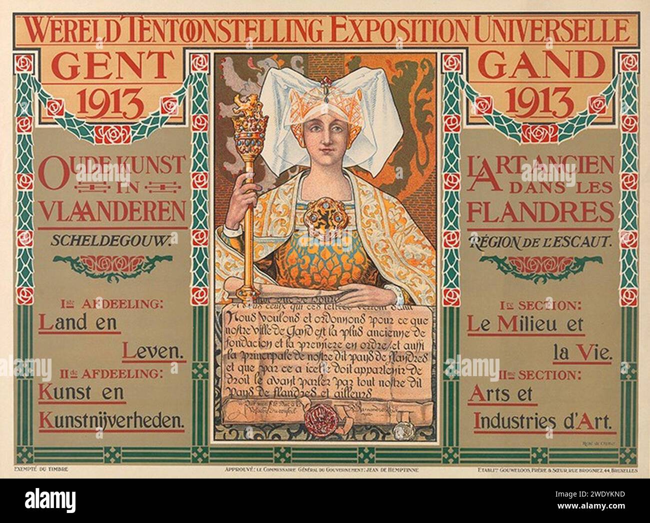 Affiche de l'Exposition Universelle de 1913 par René de Cramer ...