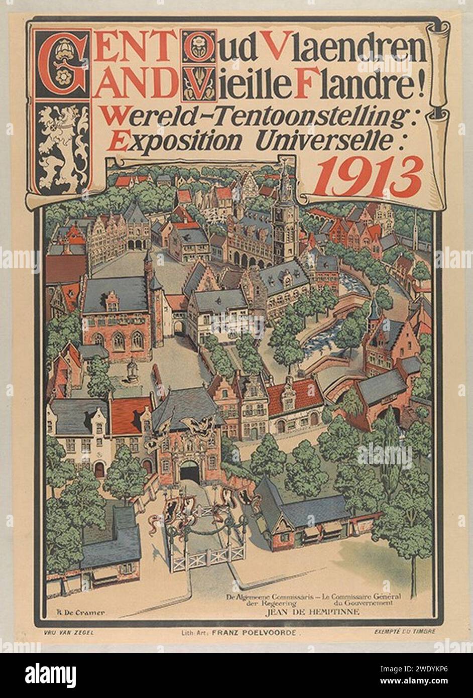 Affiche de l'Exposition Universelle de 1913 par René de Cramer ...
