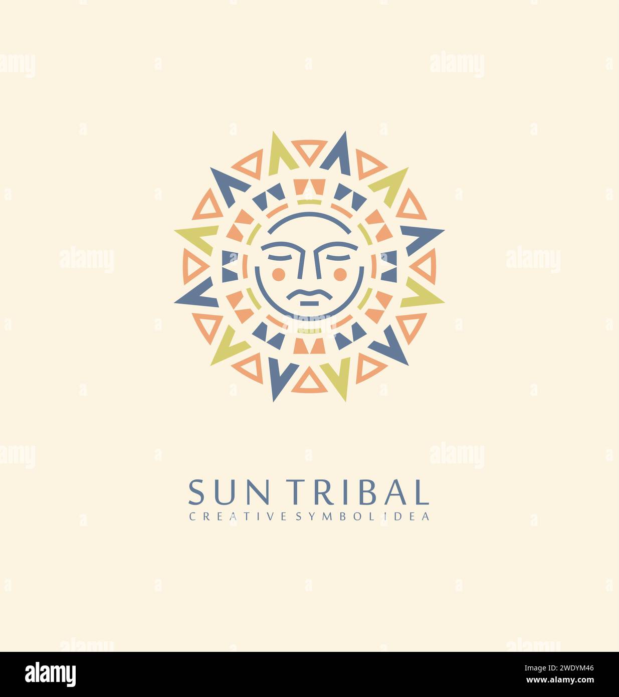 Medieval style sun symbol or logo template. Sun tribal vector ...
