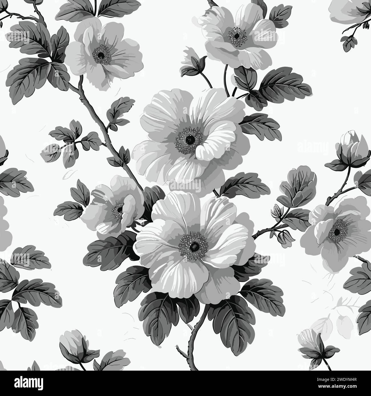 Background floral pattern pink Black and White Stock Photos & Images - Alamy
