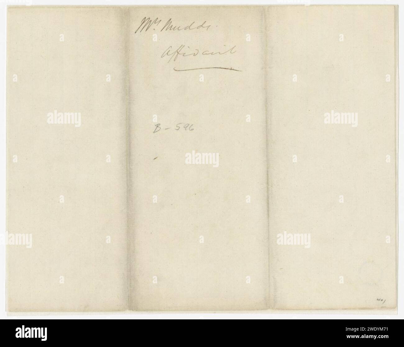 Affidavit of Sarah F. Mudd Stock Photo - Alamy