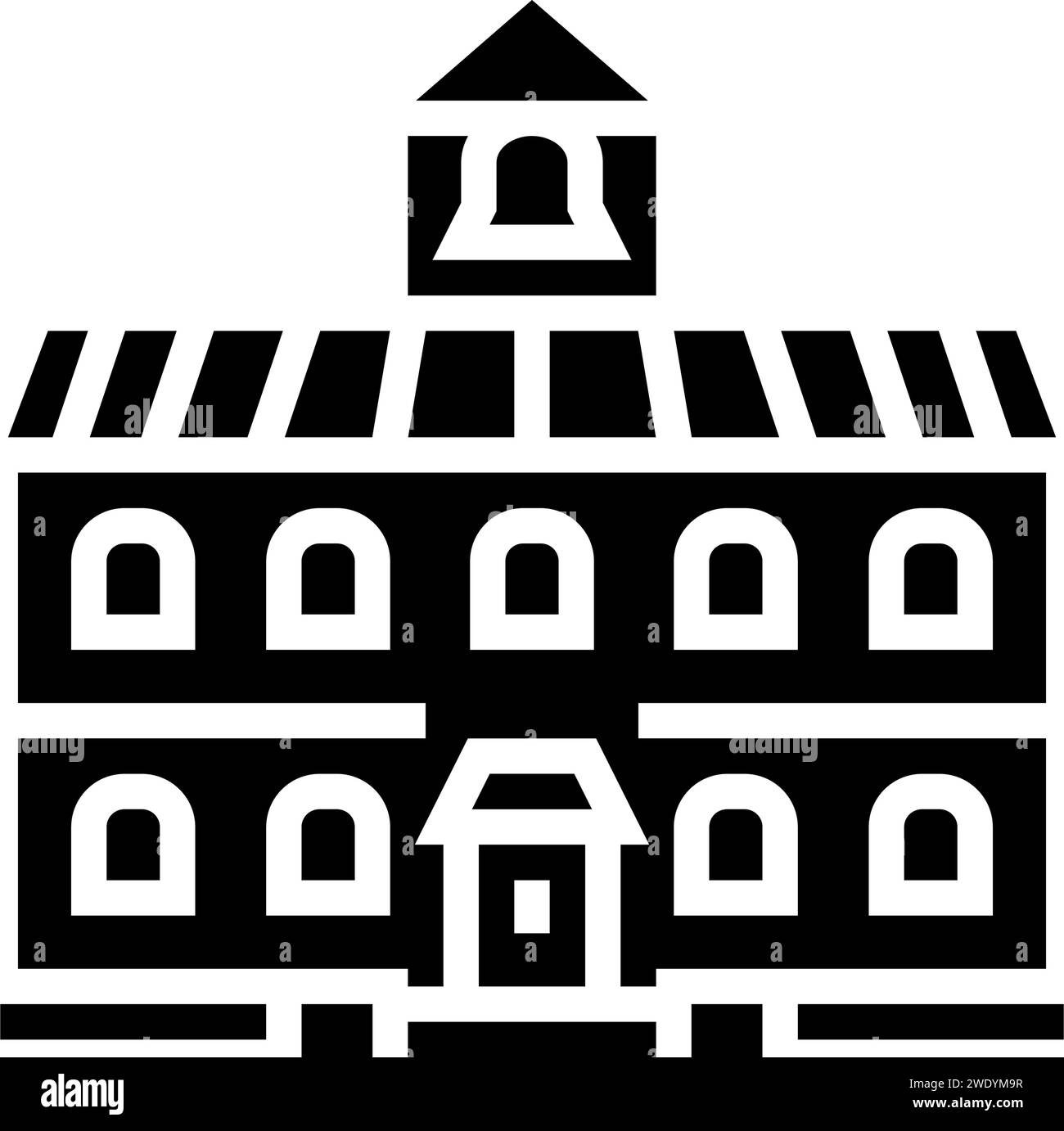 outside school building glyph icon vector. outside school building sign ...