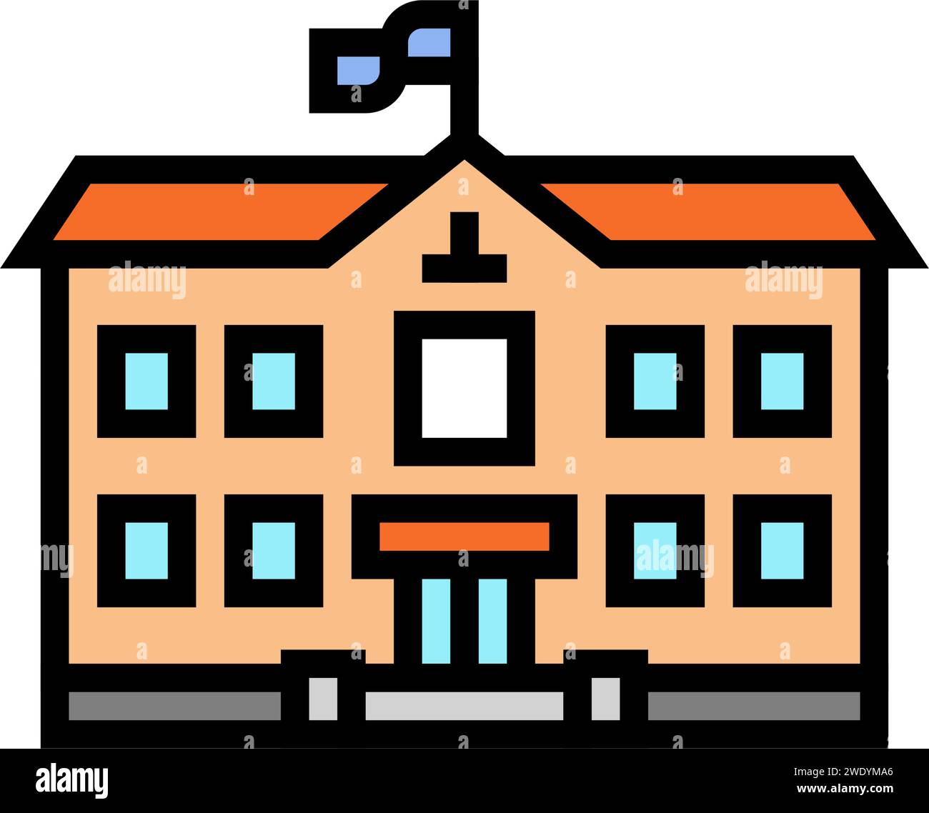 modern school building color icon vector illustration Stock Vector ...