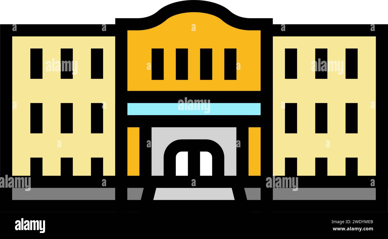 education school building color icon vector illustration Stock Vector ...